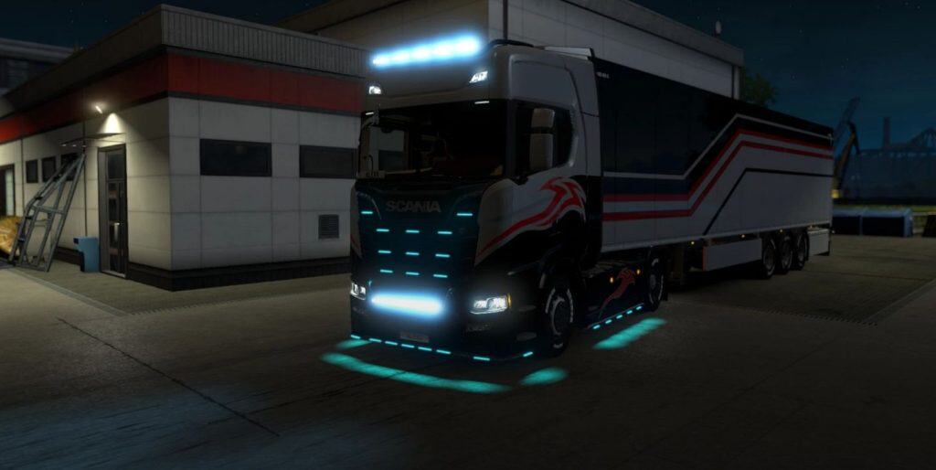 Alexd Flare and Lights 10000K all trucks v1.56 - ETS2 Mod Download