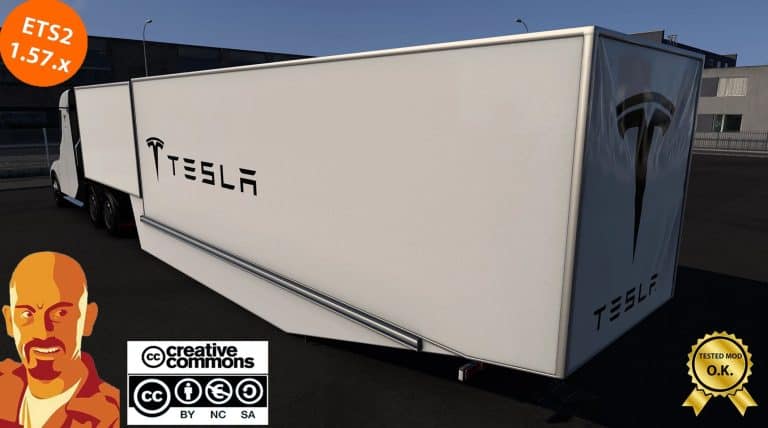 TESLA TRAILER v1.0 1.57.x - ETS2 Mod Download
